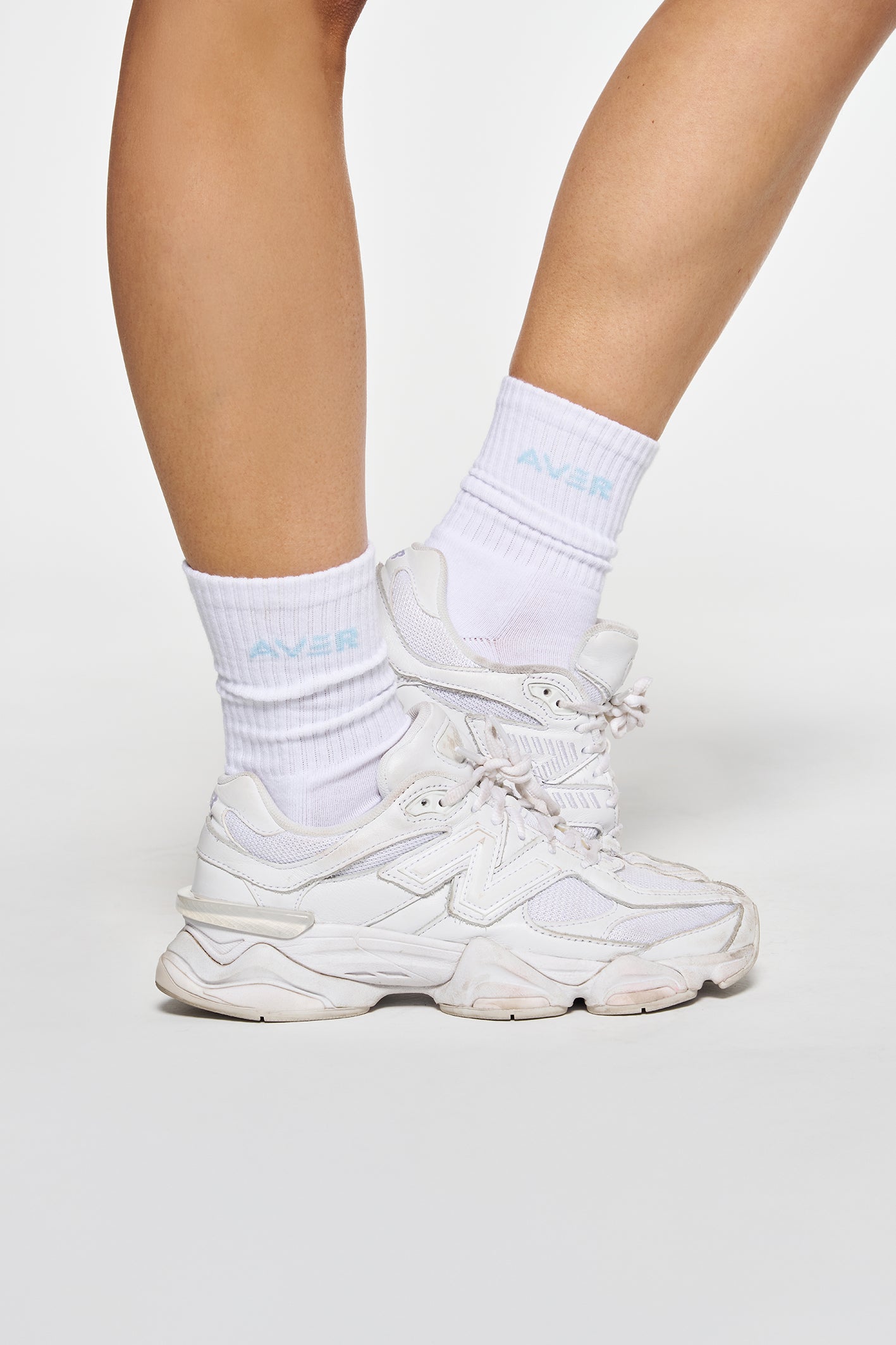 Aver® | Logo Socks - White/Baby Blue – Aver Active®